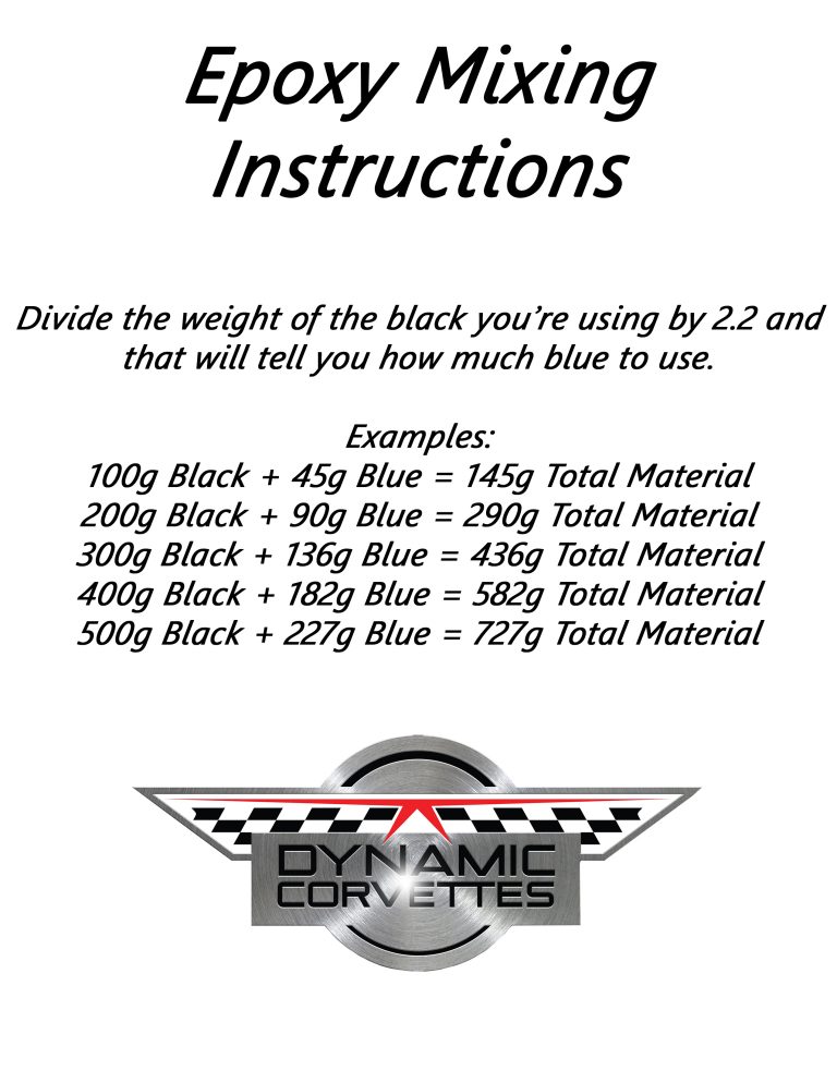 Professional Grade 2 Part Epoxy - Dynamic Corvettes